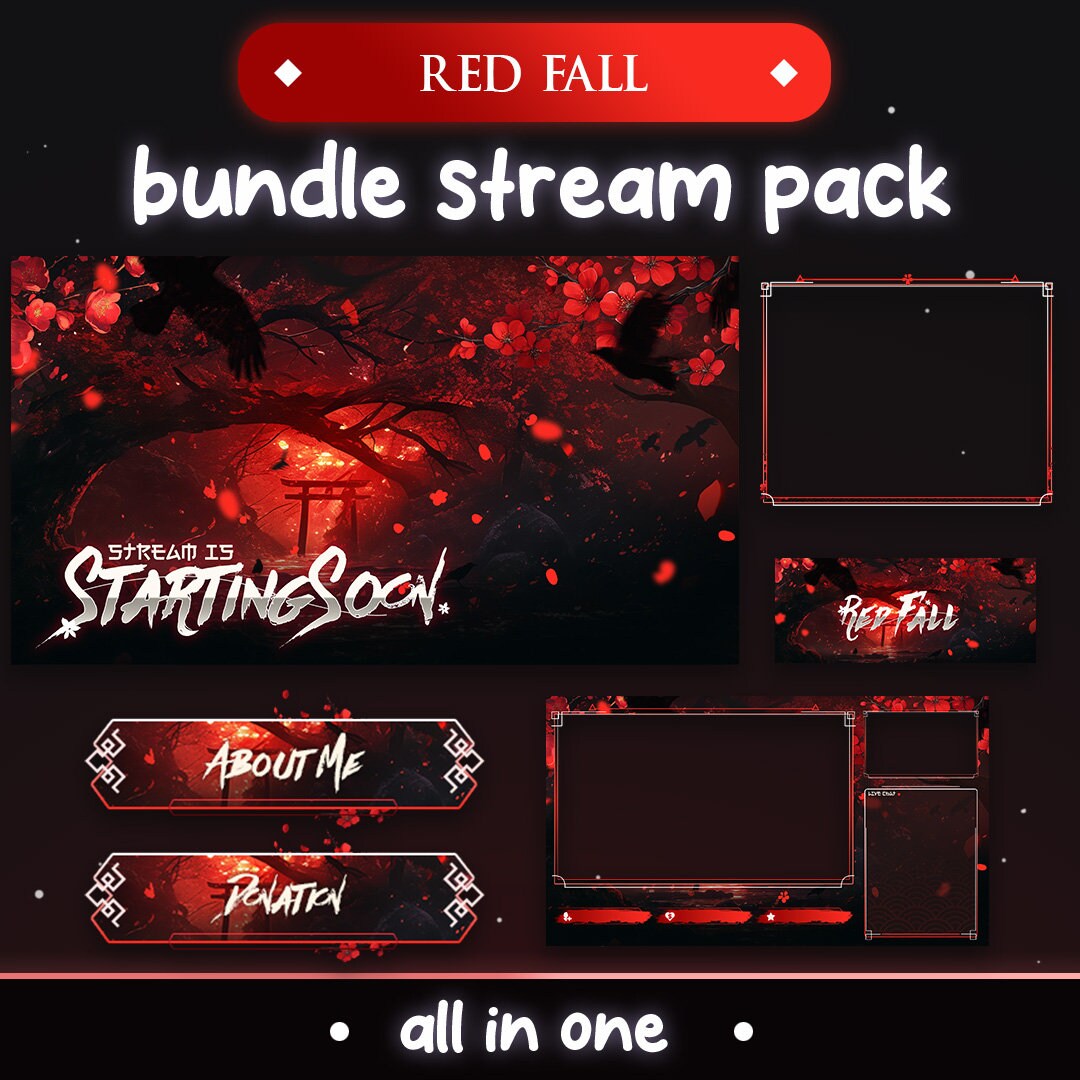 Red Fall Animated Stream Overlay Pack: Twitch, Youtube, Kick - Etsy