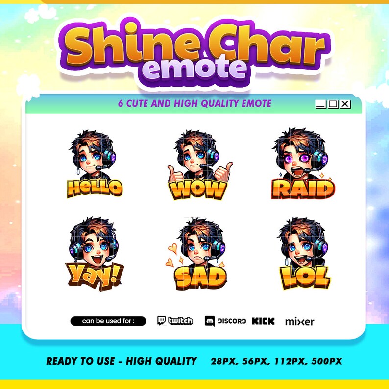 Twitch Emote Gamer Blue Boy Realistic Pack for Cool and Vibrant Gaming ...