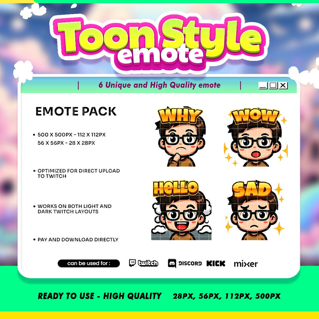 Twitch Emote Student Cartoon Set for Relatable and Fun Academic-themed ...