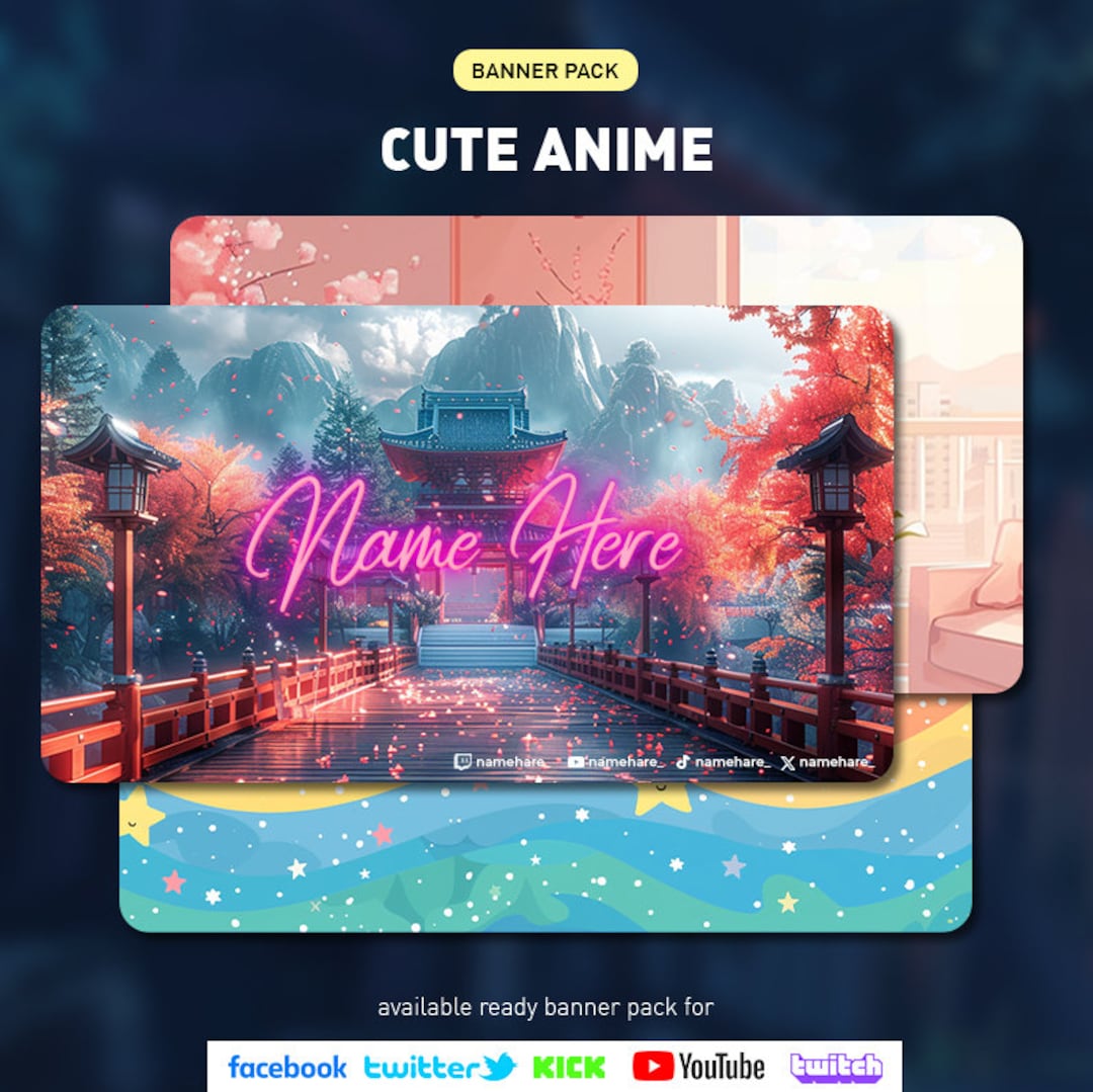 Adorable Anime Banner Pack for Creators Streaming Game - Etsy