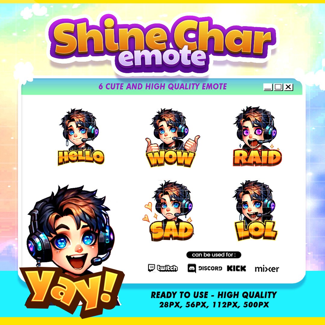 Twitch Emote Gamer Blue Boy Realistic Pack for Cool and Vibrant Gaming ...