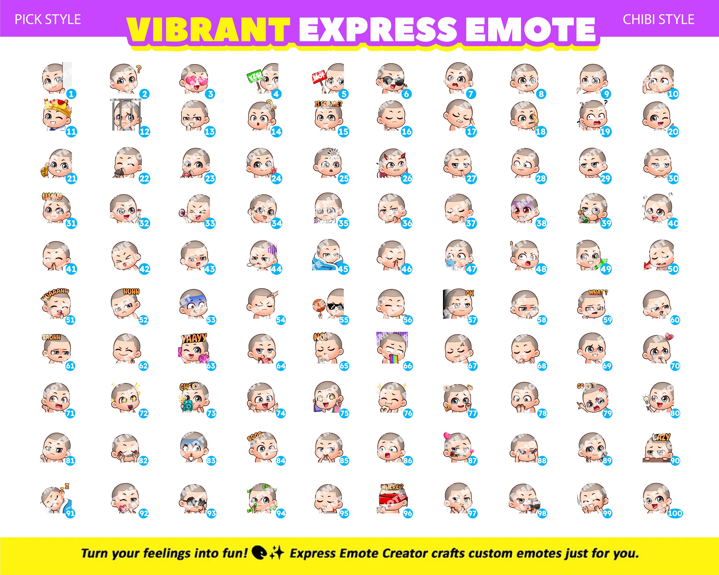 Sweet Emotes Collection Adorable Twitch, Kick, Discord, Vtuber Streamer ...