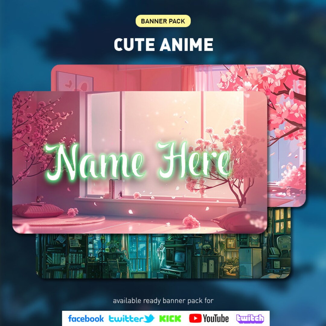 Cute & Captivating Anime Banner Pack for Engaging Online Presence - Etsy