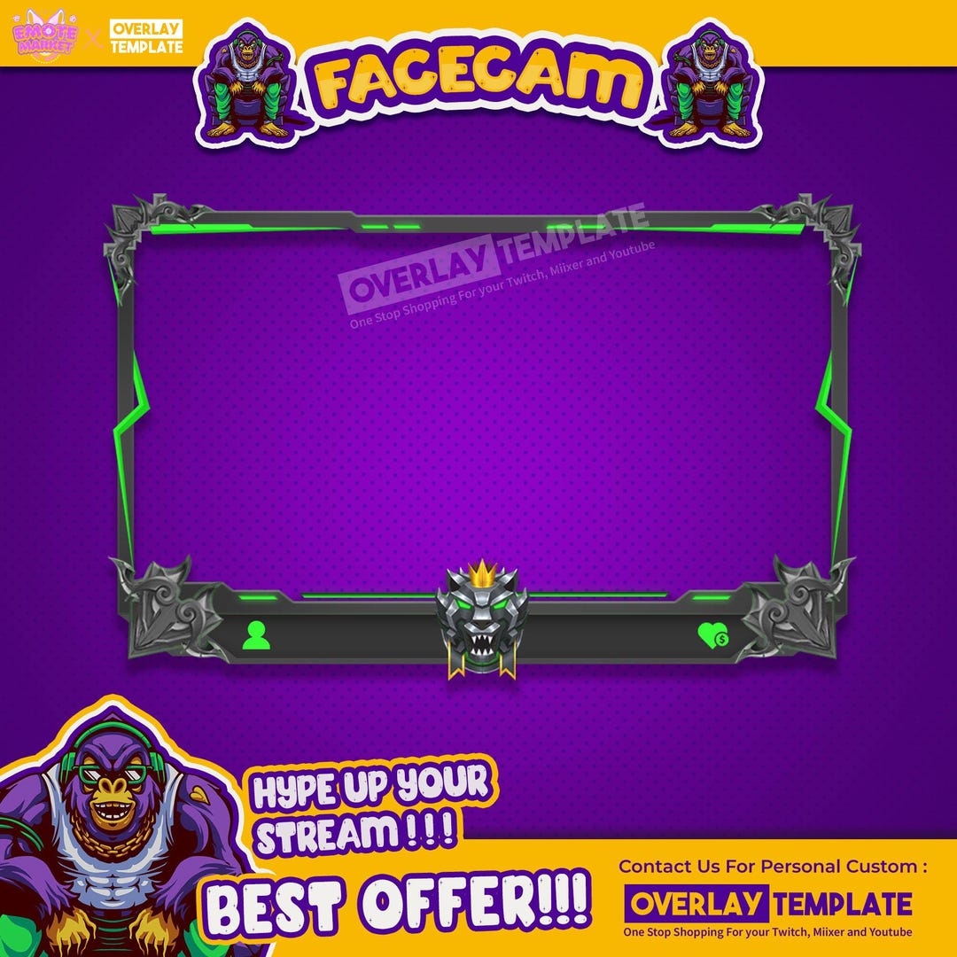 Animated Facecam Overlay Fierce Tiger – Roaring Streamer Webcam Frame ...
