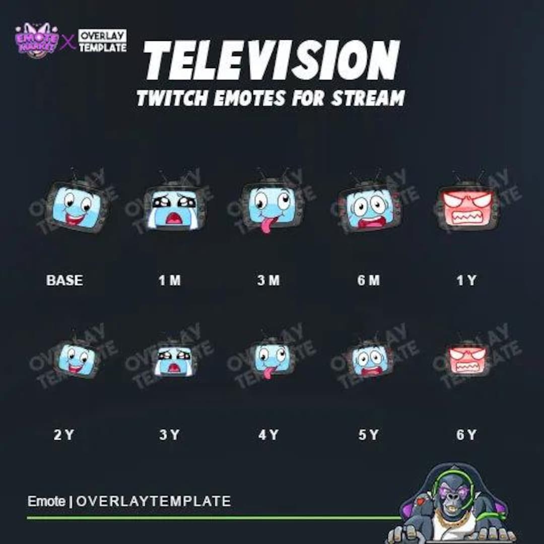 Television Emotes – Retro TV Glitchy Emotes for Twitch & Discord - Etsy