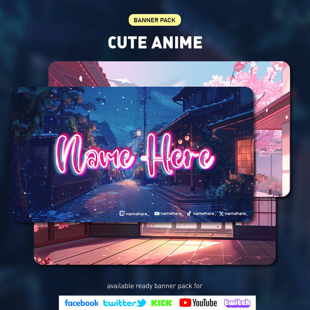 Banner Cute Anime Pack Charm for Enhance Your Stream - Etsy