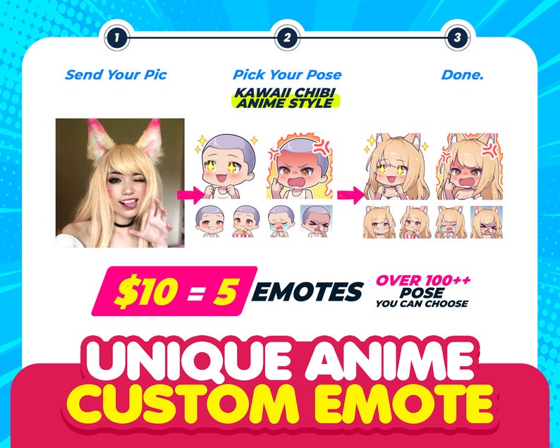 Creative Kawaii Chibi Generator Customizable Twitch & Vtuber Emotes ...