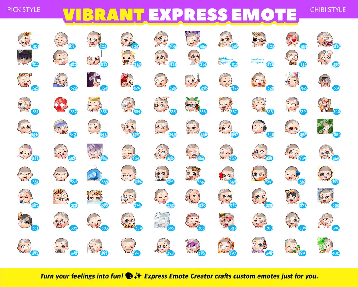 Sweet Emotes Collection Adorable Twitch, Kick, Discord, Vtuber Streamer ...