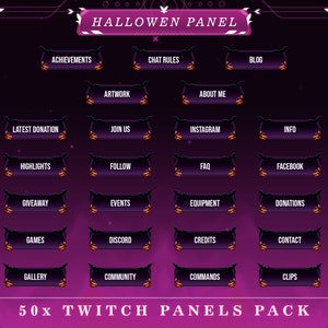 Halloween Twitch Panels: Spooky Stream Overlay Graphics (PNG) - Etsy