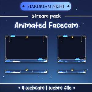 Animated Stream Overlay Pack Stardream Night Celestial-themed Graphics ...