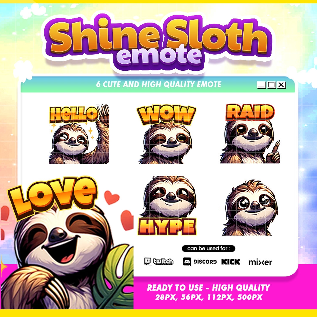 Twitch Emote Realistic Sloth Pack for Relaxed Streaming Vibe Inspired - Etsy