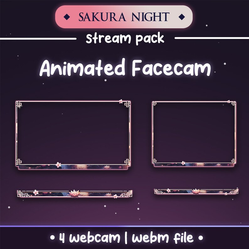 Animated Stream Overlay Pack Sakura Night for Make Your Streams Stand ...