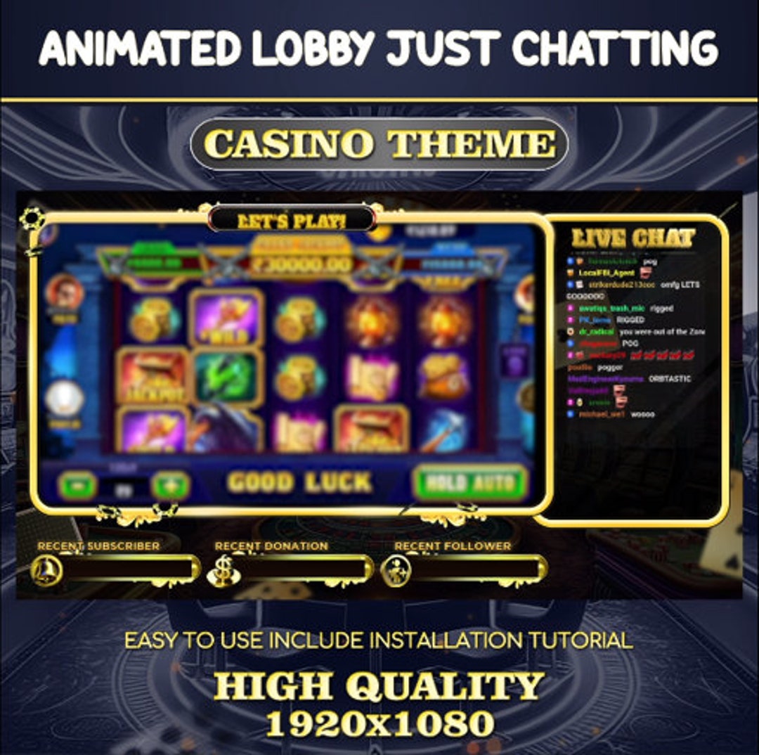 Animated Casino Theme Twitch Overlay - Engaging Lobby & Just Chatting ...
