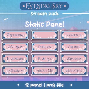 Animated Stream Overlay Pack Evening Sky for Beautiful Streaming ...