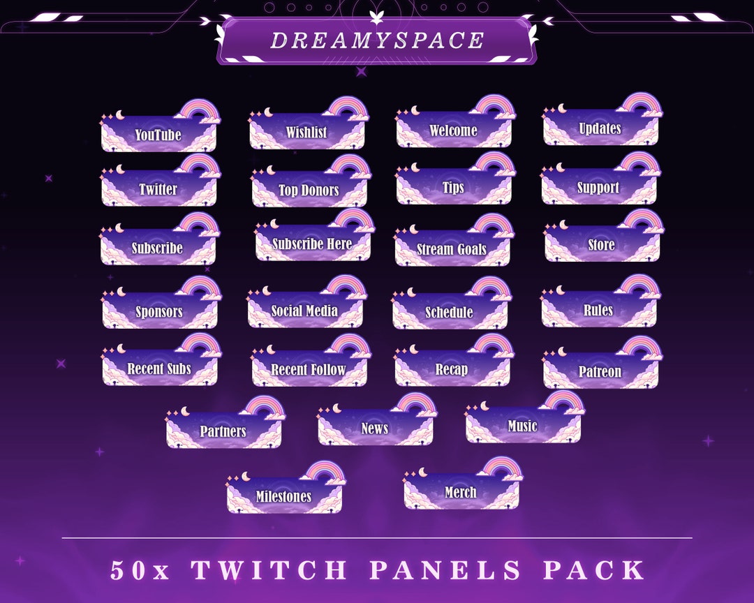 Nebula Twitch Panels | Stream Overlays | Space Theme Graphics | Overlay ...
