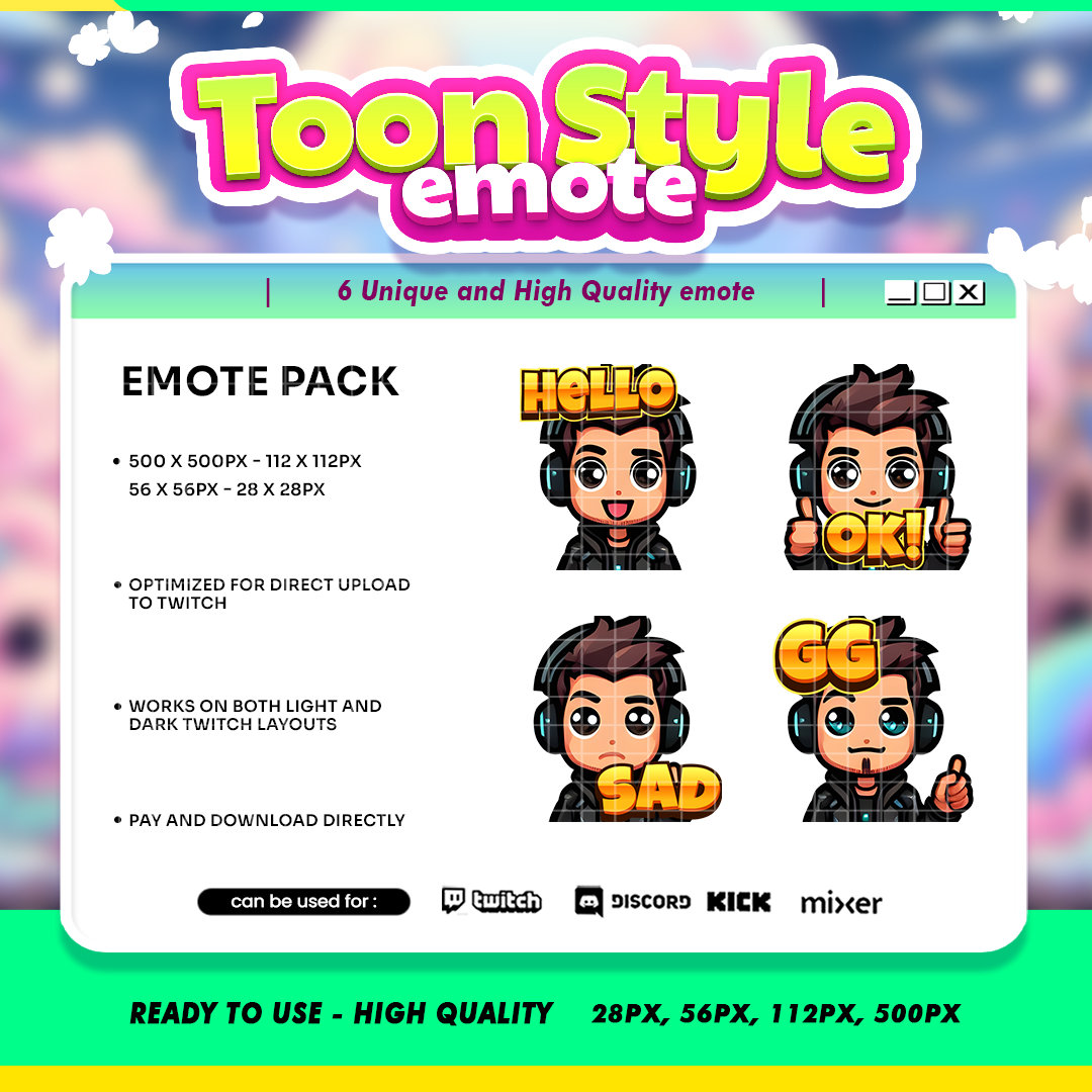 Twitch Emote Mecha Man Cartoon Pack for High-tech Robotic Themed ...