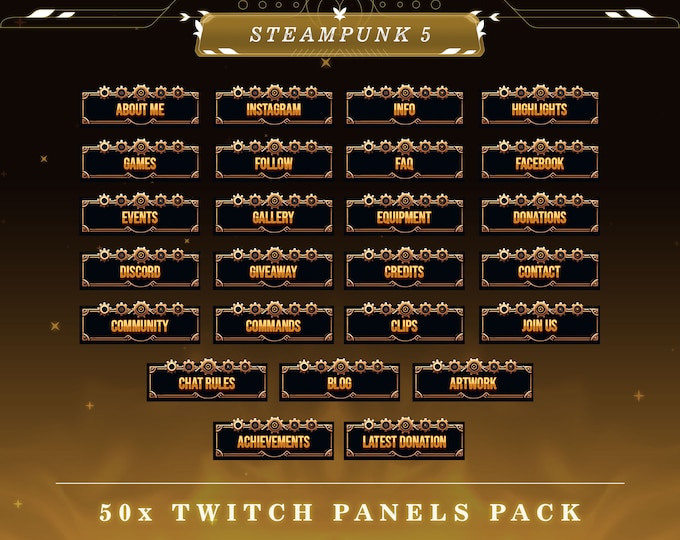Pirate Twitch Panels: Stream Overlay Graphics, 50+ Editable Designs ...