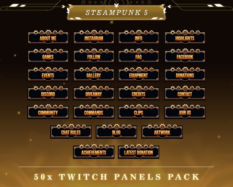 Steampunk Odyssey Twitch Panels Stream Overlays Industrial Revolution ...