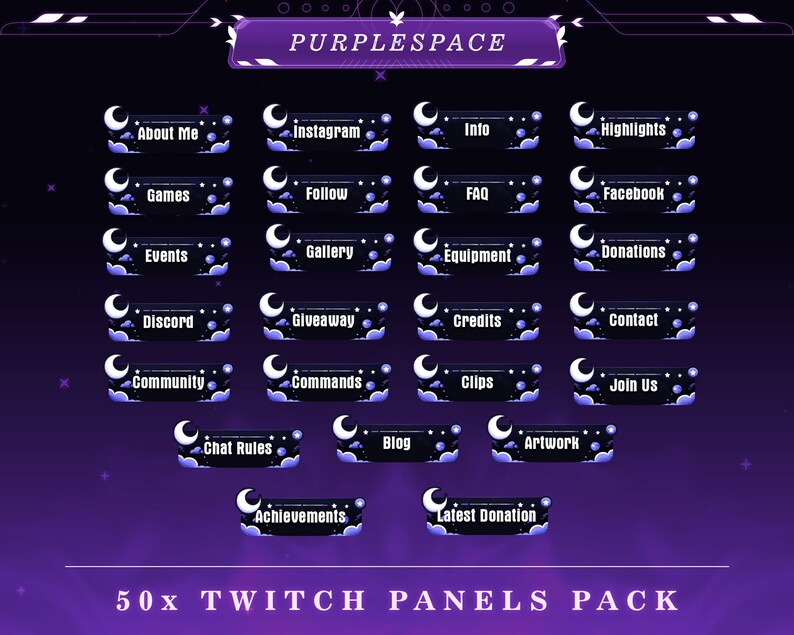 Nebula Twitch Panels Stream Overlays Space Theme Graphics Overlay ...