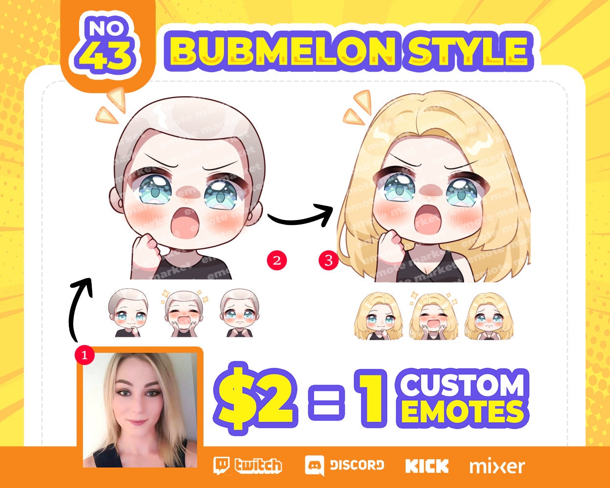 Artisanal Vtuber Emotes Chibi & High-end Design Emotes Spark up Your ...