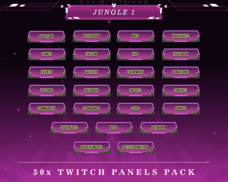 Jungle Theme Twitch Panels: Stream Overlay Graphics - Etsy