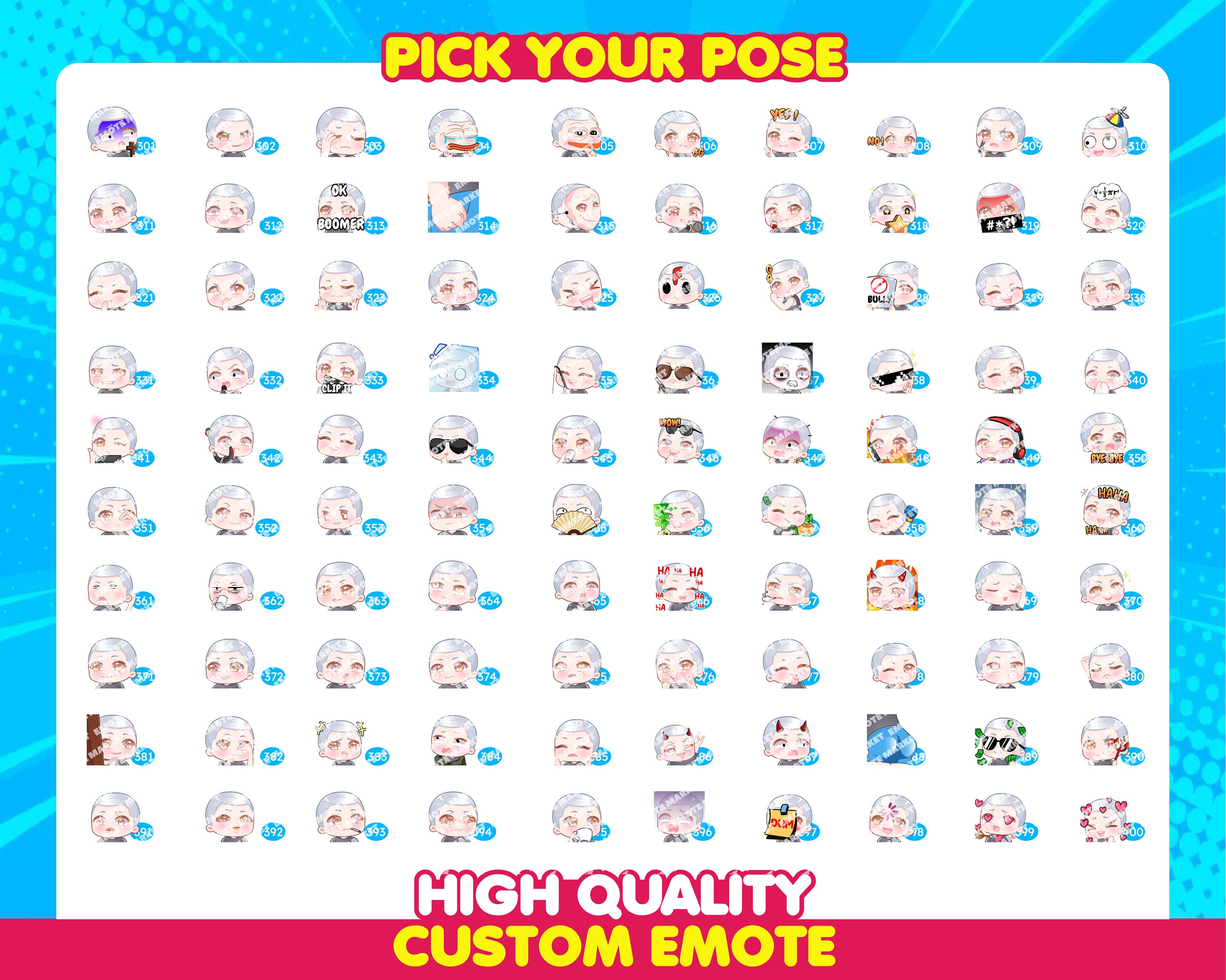 Tailored Twitch Emotes Anime Cute Characters Elevate Your Online ...