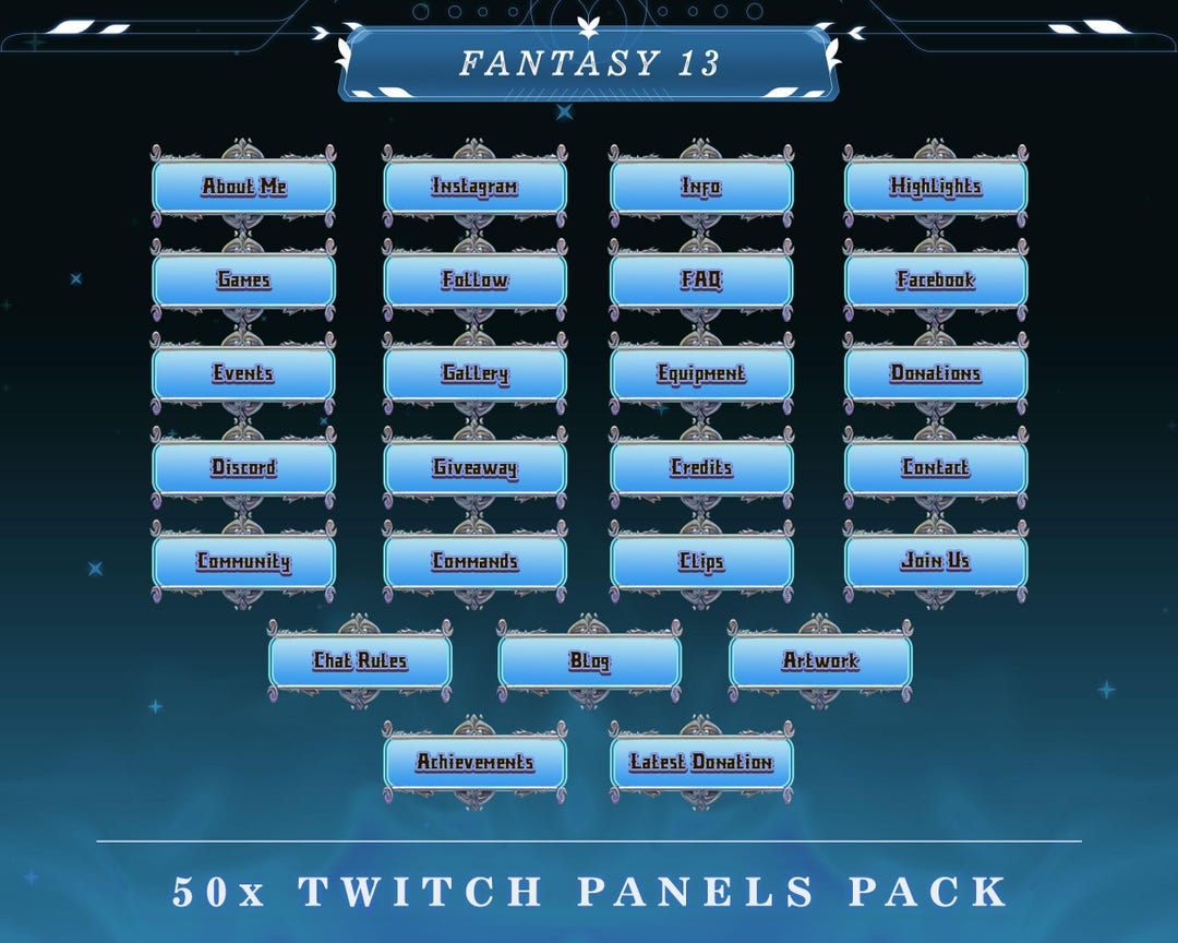 Fabled Lands Twitch Panels | Stream Overlays | Fantasy Theme Graphics | Overlay Panels | Dynamic ...