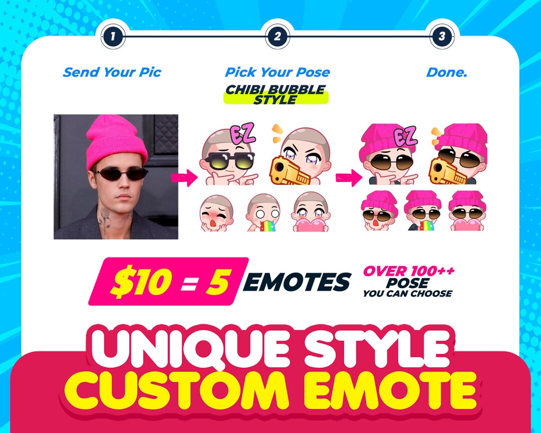 Anime Style Emote Art | Customized for Vtubers | Enrich Your Digital ...