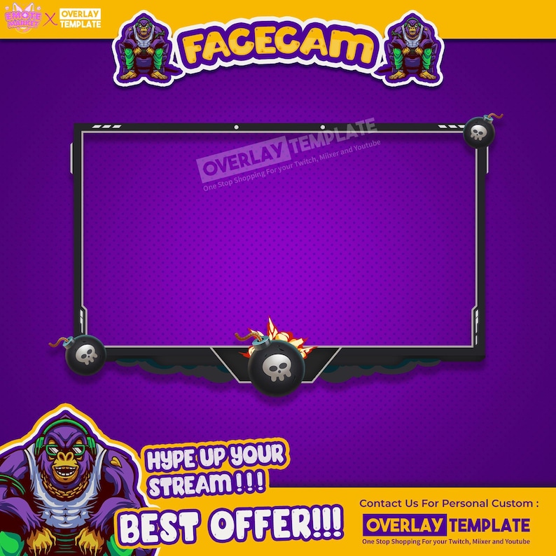 Animated Facecam Overlay Explosive Bomb – High-impact Webcam Frame for ...