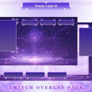 Twitch Overlay Pack Purple Light Vtuber Layout Design - Stream Layout ...