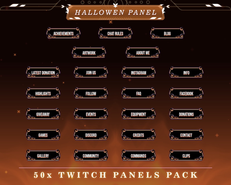 Horror Halloween Twitch Panels: Stream Overlay Graphics (50+ PNG) - Etsy