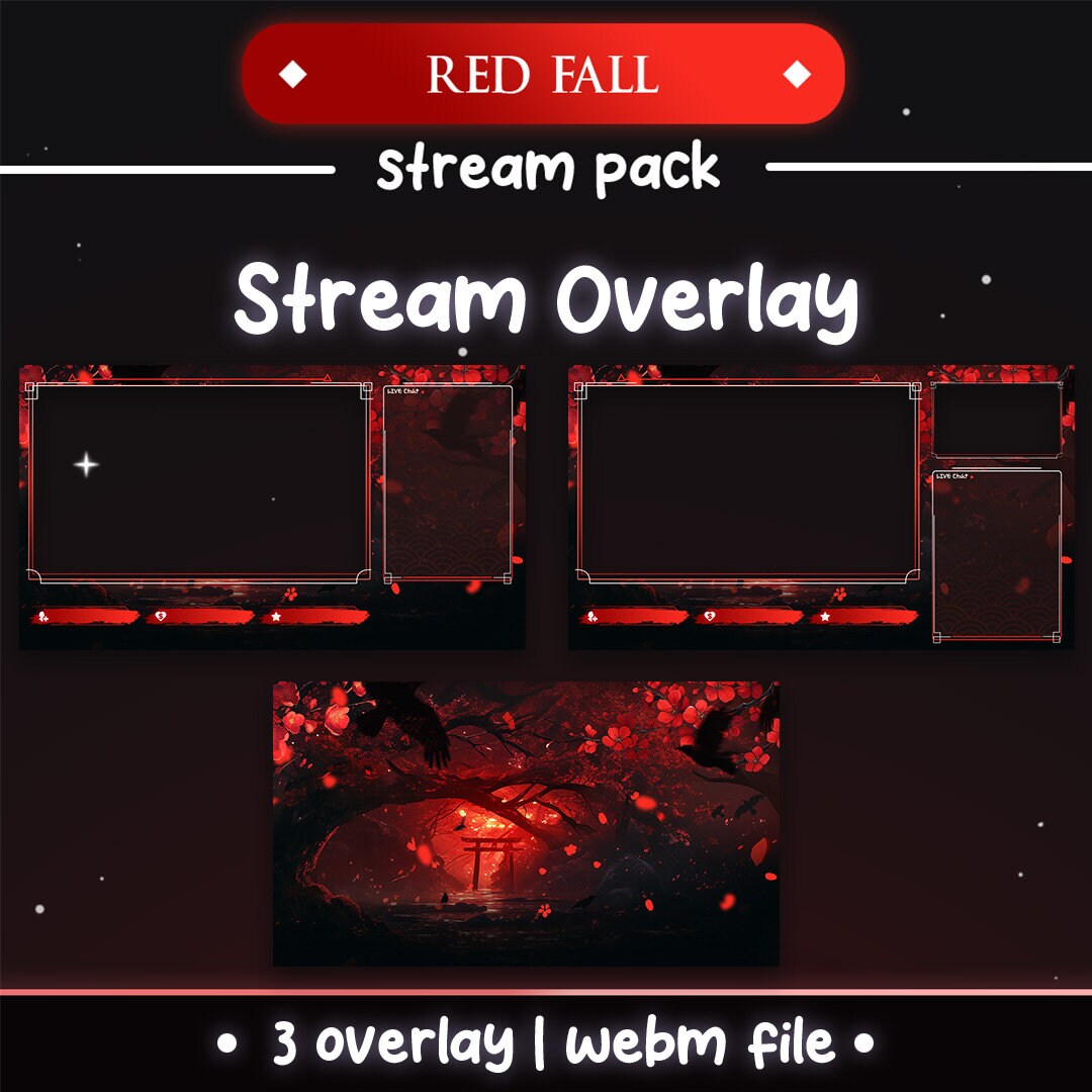Red Fall Animated Stream Overlay Pack: Twitch, Youtube, Kick - Etsy