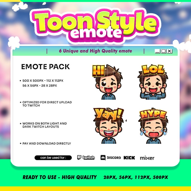Twitch Emote Cartoon Children Cute for Engage Your Audience Streamers ...
