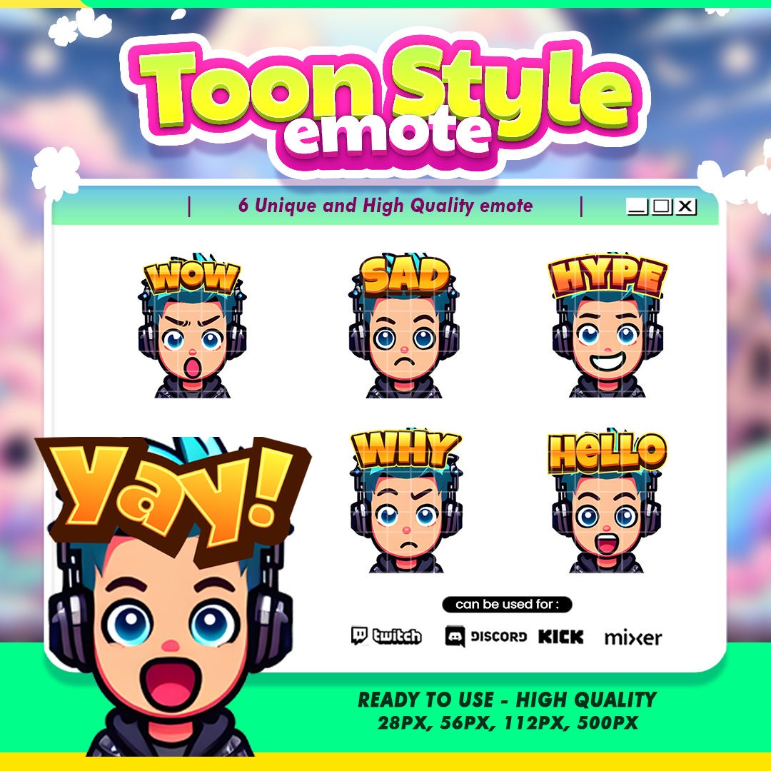 Twitch Emote Cartoon Blue Player Robot for Bring Your Streaming to Life ...