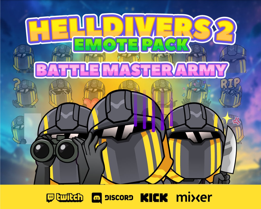 Twitch Emote Pack Helldivers 2 Battle Master Army for Command Your Chat ...