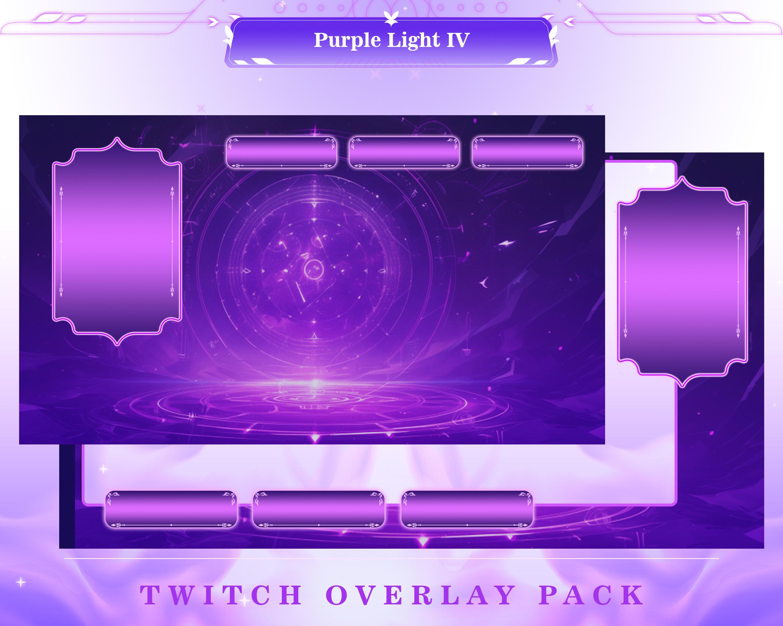 Purple Light Animated Twitch Overlay Pack: Vtuber Stream Layout - Etsy