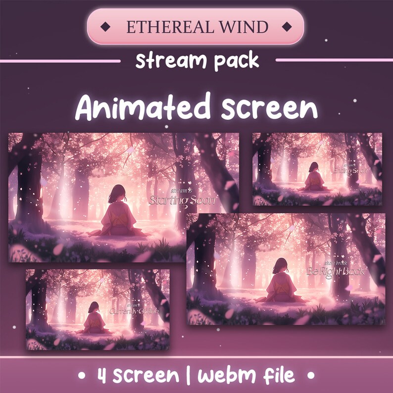 Animated Stream Overlay Pack Ethereal Bloom Elegant Floral Overlays ...