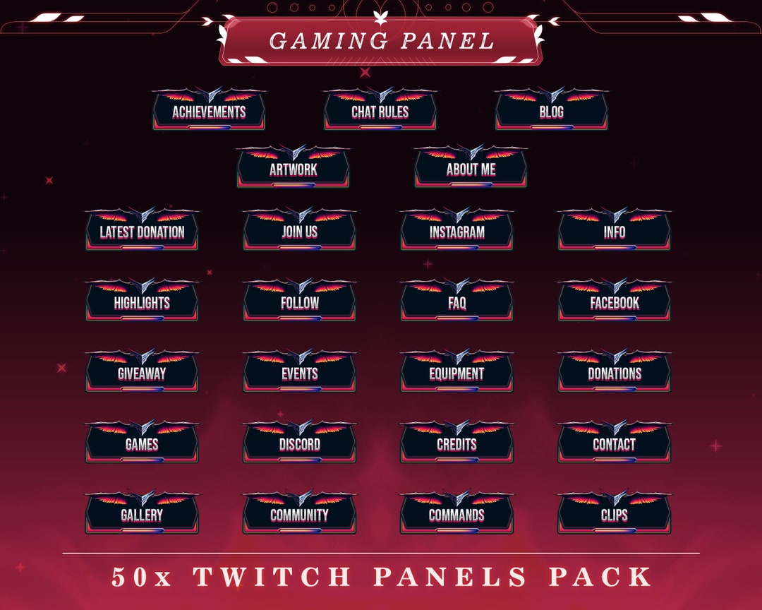 Gaming Twitch Panels | Stream Overlays | Gamer Theme Graphics | Overlay ...