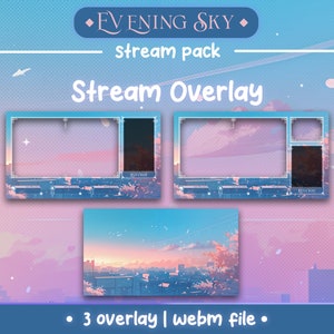 Animated Stream Overlay Pack Evening Sky for Beautiful Streaming ...