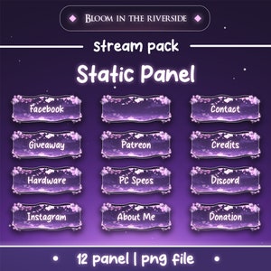 Animated Stream Overlay Pack: Bloom in the Riverside - Twitch, Youtube ...