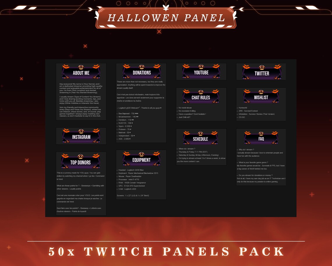 Halloween Twitch Panels: Spooky Stream Overlay Graphics (50+ PNG) - Etsy