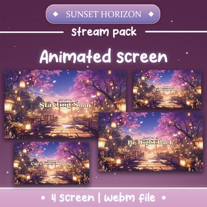 Animated Stream Overlay Pack Sunset Horizon Vibrant Overlays for Twitch ...