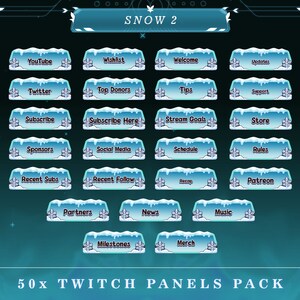 Frostbite Twitch Panels | Stream Overlays | Icy Theme Graphics ...