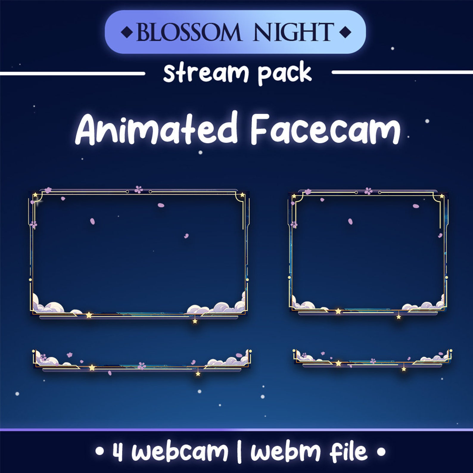 Blossom Night Animated Stream Overlay Pack: Floral Theme - Etsy