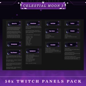 Mystical Twitch Panels | Stream Overlays | Lunar Theme Graphics ...