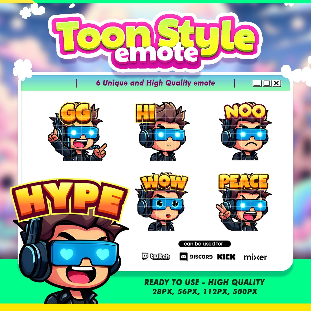 Twitch Emote Expressive Cartoon GG Blue Pack for Personality to Your ...