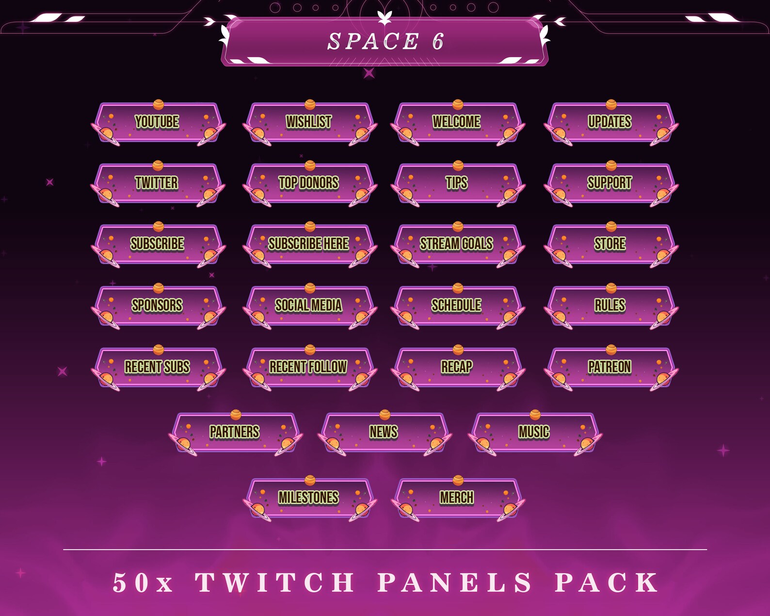 Futuristic Starship Twitch Panels: Space Stream Overlay Graphics - Etsy