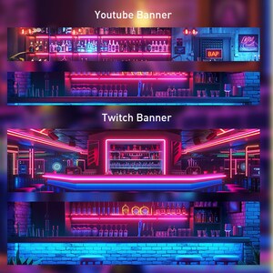 Elevate Your Brand With Neon Bar-themed Banners for Major Platforms - Etsy