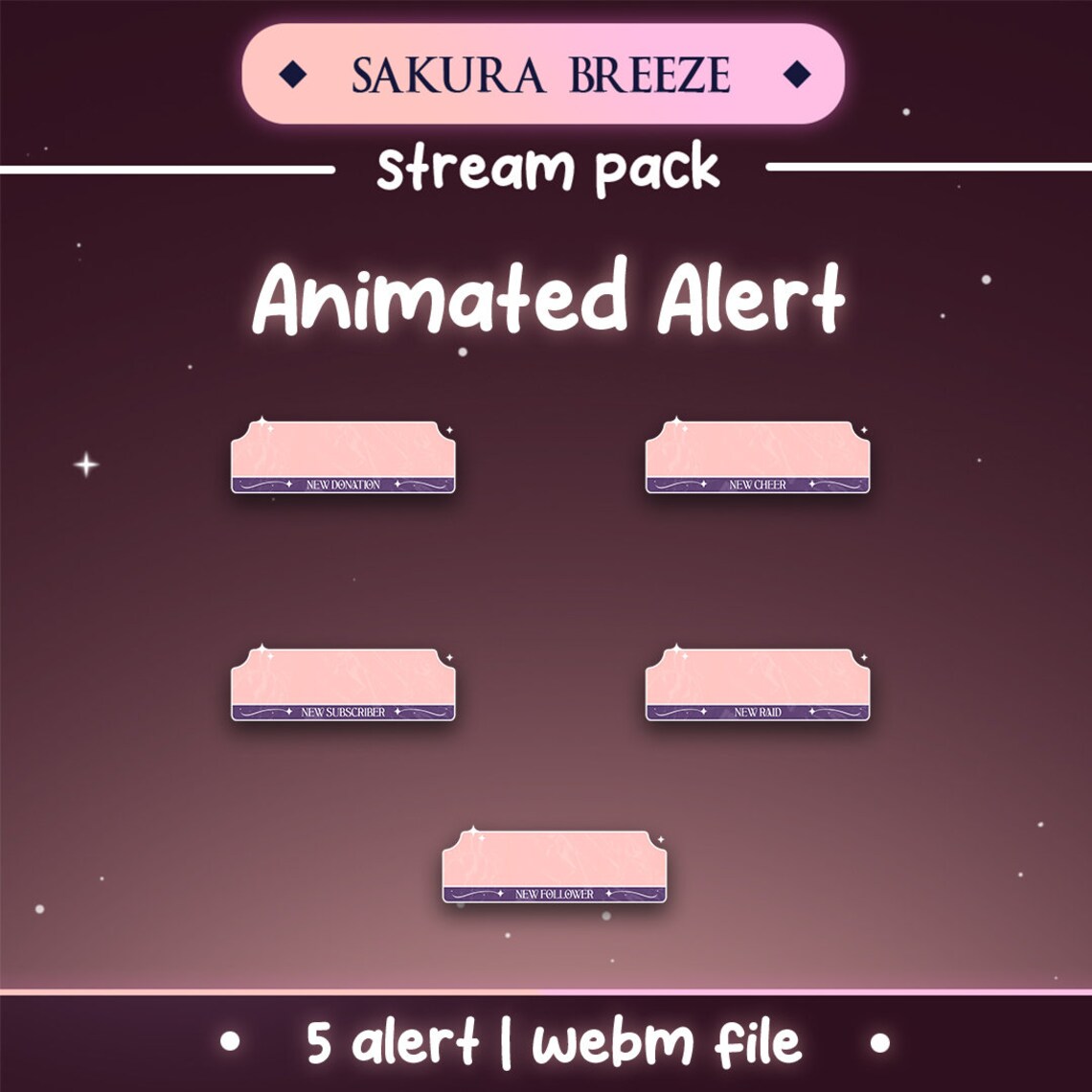 Sakura Breeze Animated Stream Overlay Pack: Twitch, Youtube, Kick ...