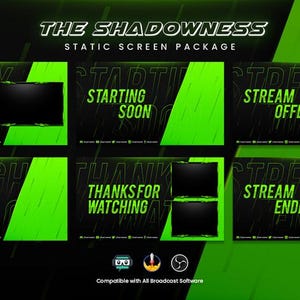 Animated Stream Overlay Pack: Shadowness Dark Theme - OBS, Twitch - Etsy